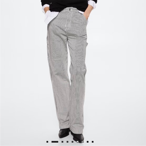 Mng Casual | Pants & Jumpsuits | Mango Mng Denim Striped Cargo Pants ...